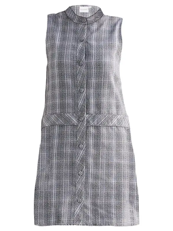 REISTOR The Cotton Tweed Shift Dress - Grey
