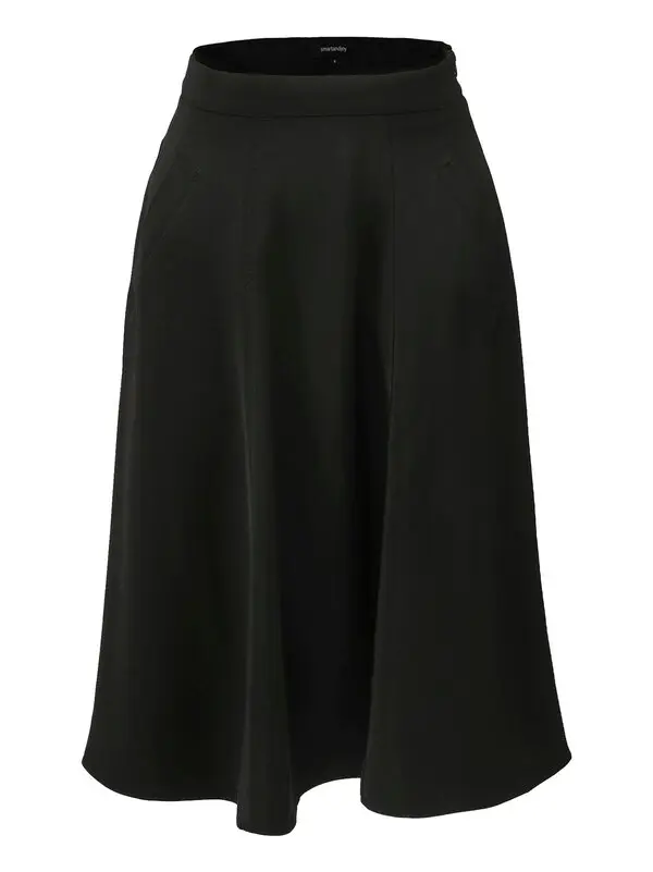 SMART AND JOY Sleek Flared Skirt - Black