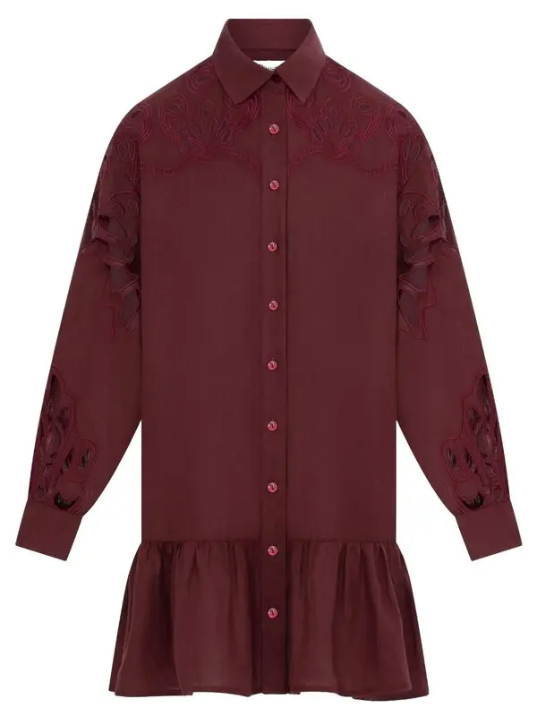 THISISU COLLECTION Stella Dress Burgundy - Red