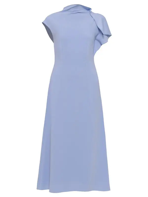 NISSA A-line Crepe Dress Baby - Blue