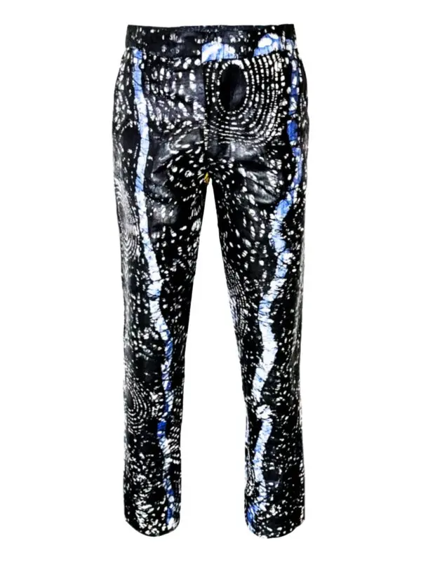 Chuks Collins White / Black / Grey Oke Adire Black Pant - White/black/grey