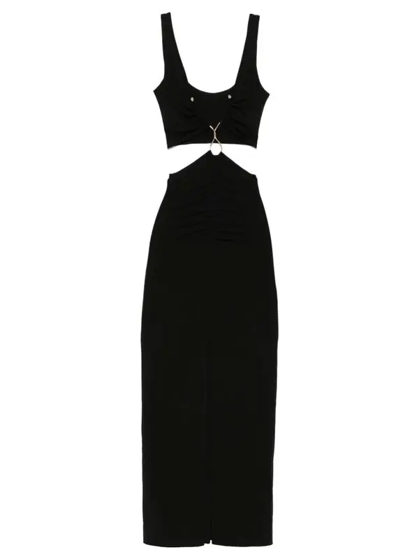 NISSA Cut-out Jersey Midi Dress - Black