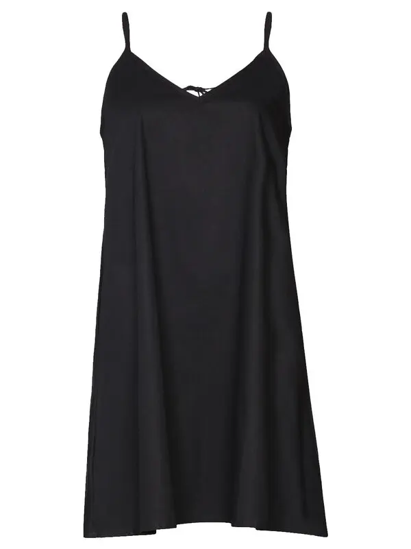 REISTOR Short Tent Cotton Dress With Back Tie - Black