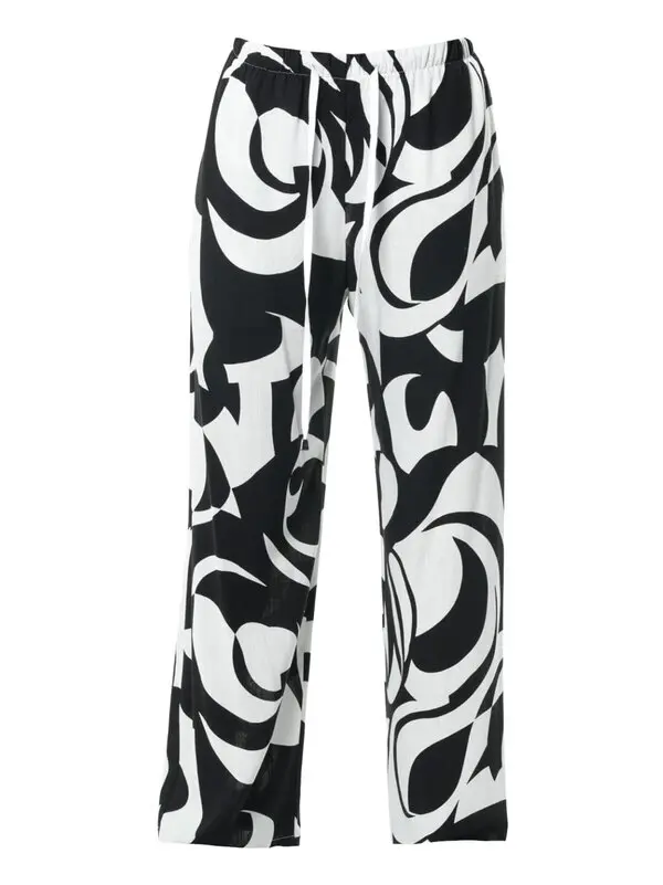 METAMORPHOZA Relaxed Trousers With Print - Black