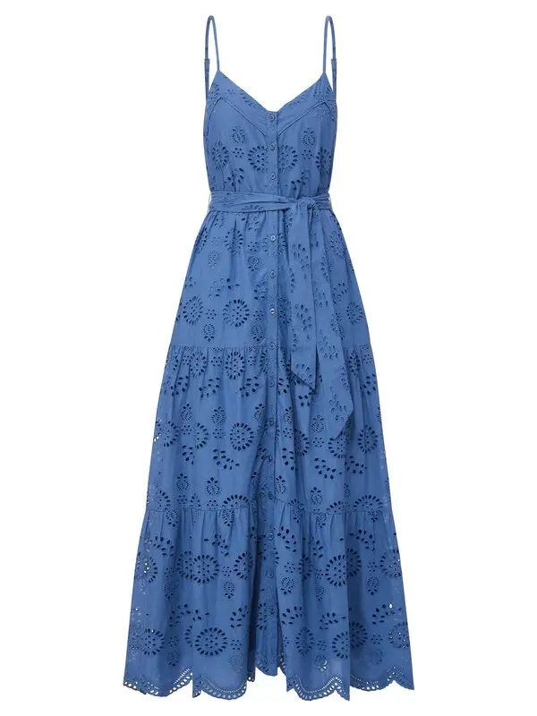 CHANGE OF SCENERY Addyson Dress In Steel San Andrés Eyelet - Blue