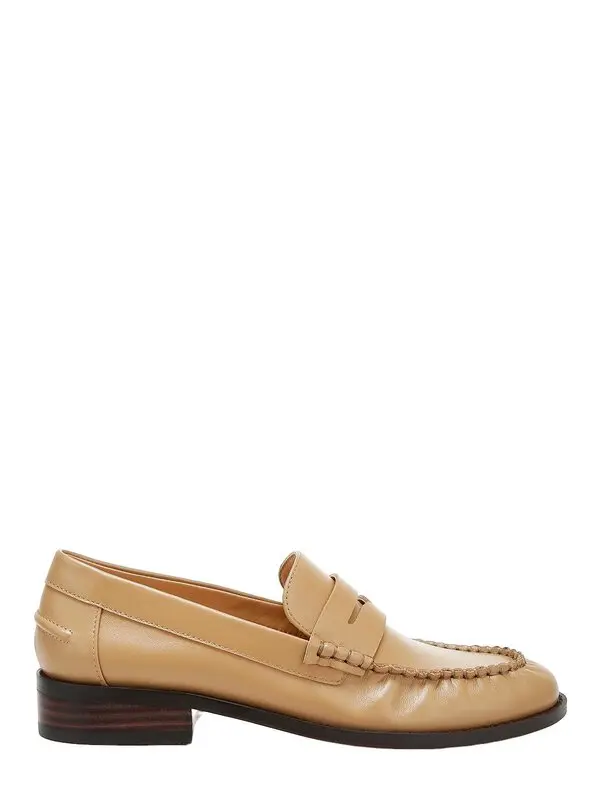RAG & CO Neutrals Plavia Genuine Leather Loafers In Beige By - Beige/black