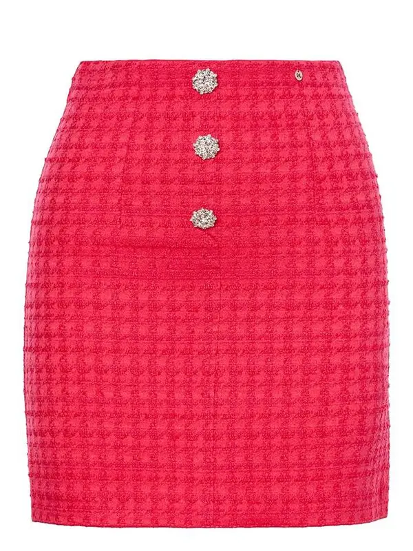 NISSA High-waisted Bouclé Skirt - Pink