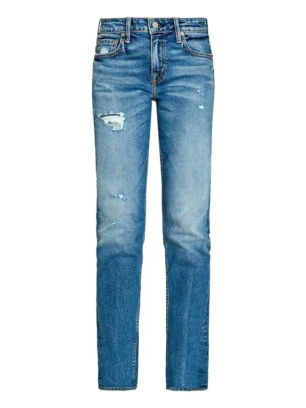 NOEND Ella Low Rise Mom Jeans In Palmer - Blue