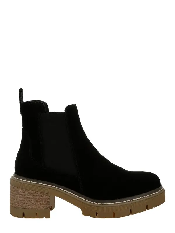 RAG & CO Vostok Suede Chunky Chelsea Boots In By - Black