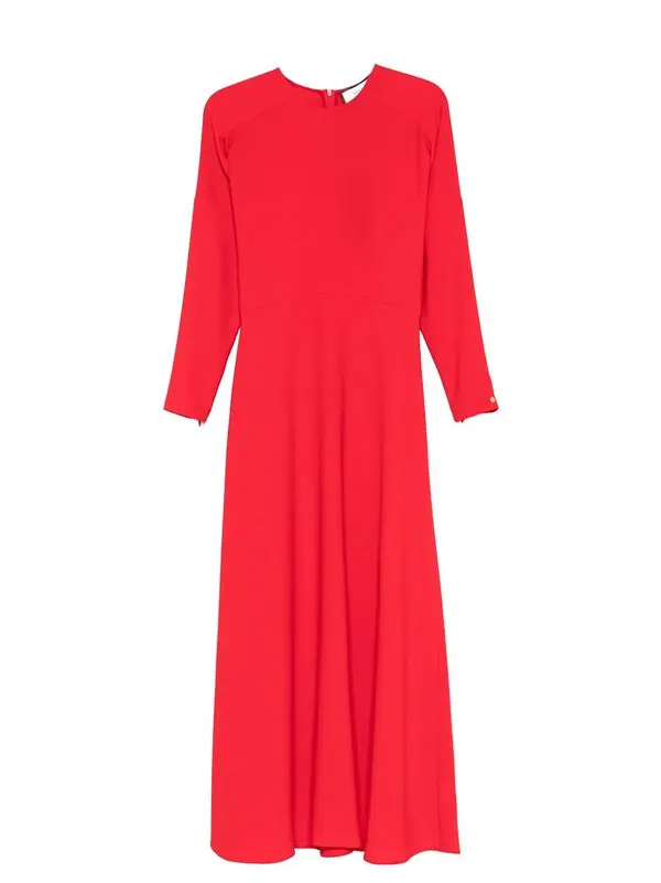 NISSA A-line Crepe Mid Dress - Red