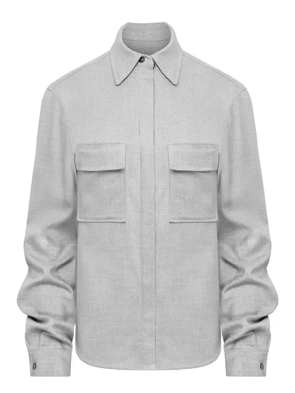 MANDRAGORA Oversized Viscose Blouse Omaro - Grey