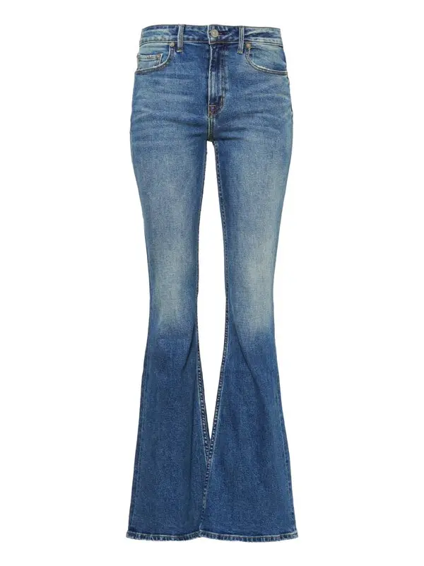 NOEND Grace Mid Rise Flare Jeans In Kodiak - Blue