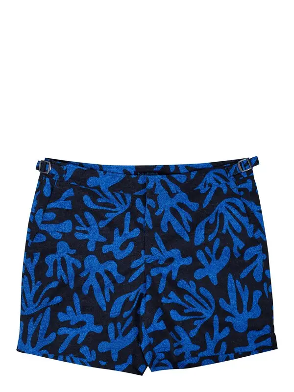 LORDS OF HARLECH Pool Loop Coral Canvas Swim Short - Blue