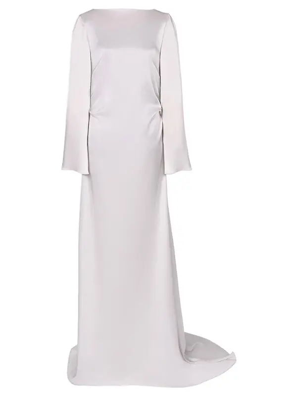 ANSE VICTORIN Geraldine Silk Dress Pearl - Grey