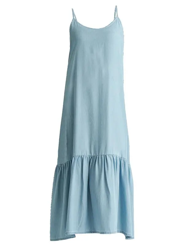 REISTOR Flowy Maxi Tencel Dress In Denim - Blue
