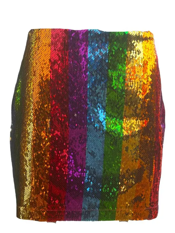 ANY OLD IRON Rainbow Sequin Skirt - Gray