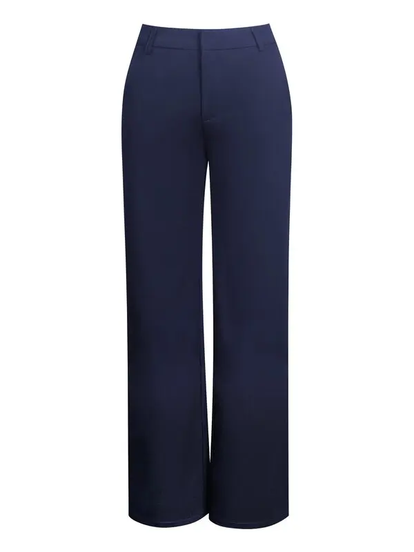 MISS CIRCLE NEW YORK Yanin Navy Low-rise Straight Leg Pants - Blue