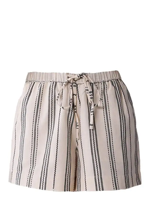 REISTOR Regular Drawstring Shorts In Stripes - White