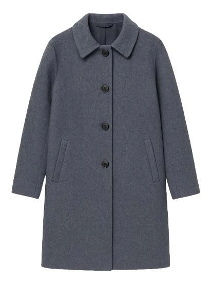 CONQUISTA Gray Wool Straight Coat - Grey
