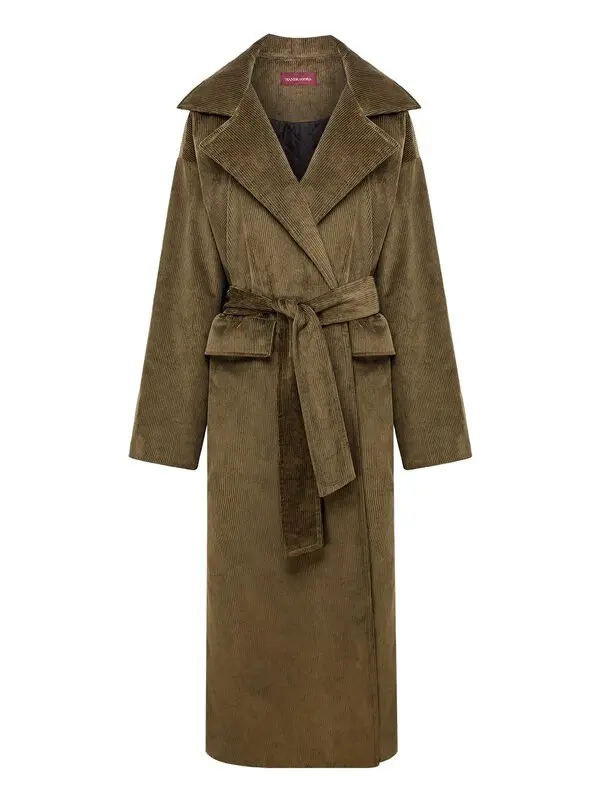 MANDRAGORA Corduroy Oversized Coat Area - Green