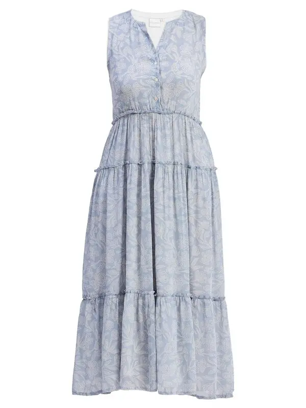 REISTOR Perfect Resort Floral Maxi In Periwinkle - Blue