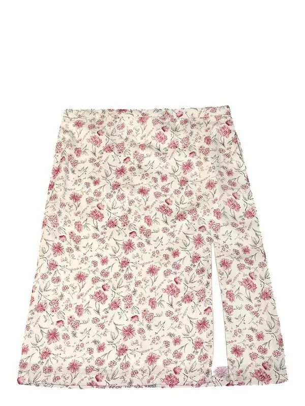 REISTOR Brunch Petal Fusion Satin Skirt - Pink