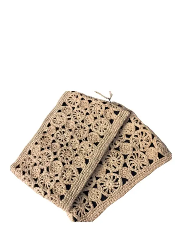 ZANATANY CONCEPTS Neutrals Rond Raffia Pouch - Beige