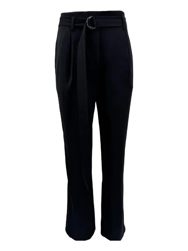 MONZLAPUR NEW YORK Crepe High-waisted Pant - Black