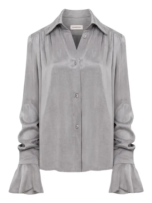 MANDRAGORA Buttoned Blouse Celia - Grey