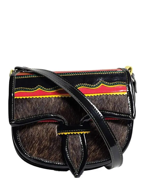 SANTUARIO El Tradicional Crossbody Leather Cowhide Bag, Dark - Brown