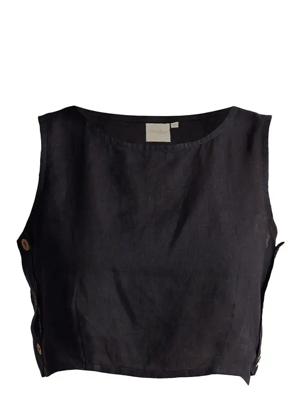 REISTOR Boxy Crop Top - Black