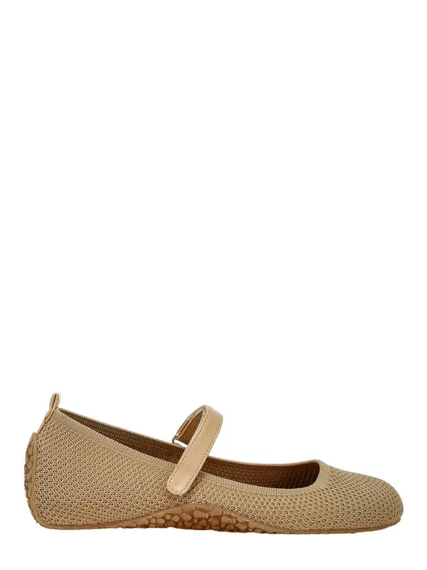 RAG & CO Neutrals Nordeux Velcro Strap Mary Jane Ballerinas In By - Beige
