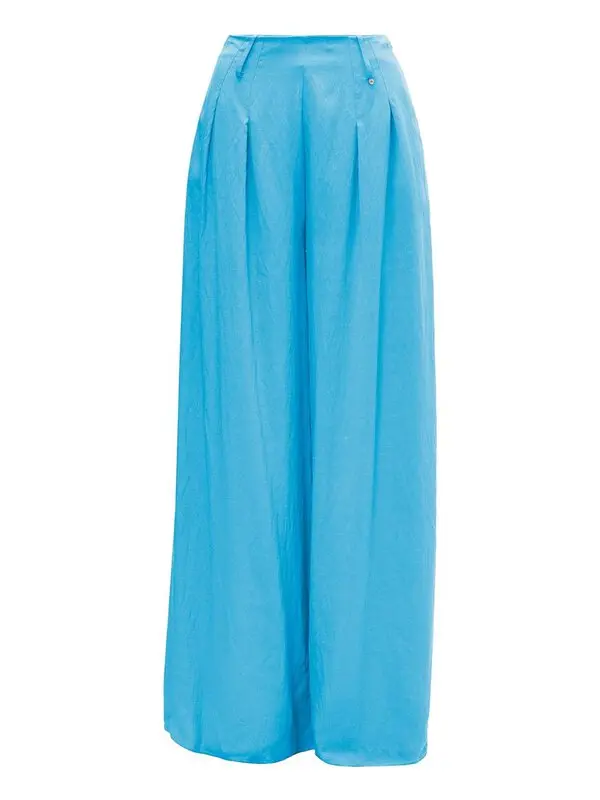 NISSA Palazzo Viscose Pants - Blue