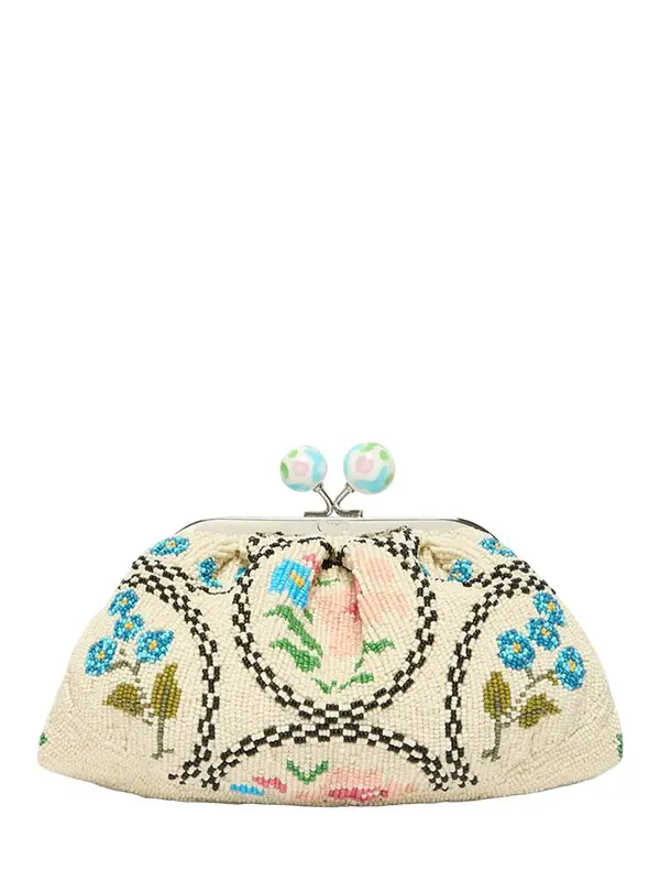 Max Mara Cotton Beaded Clutch Bag - Pink