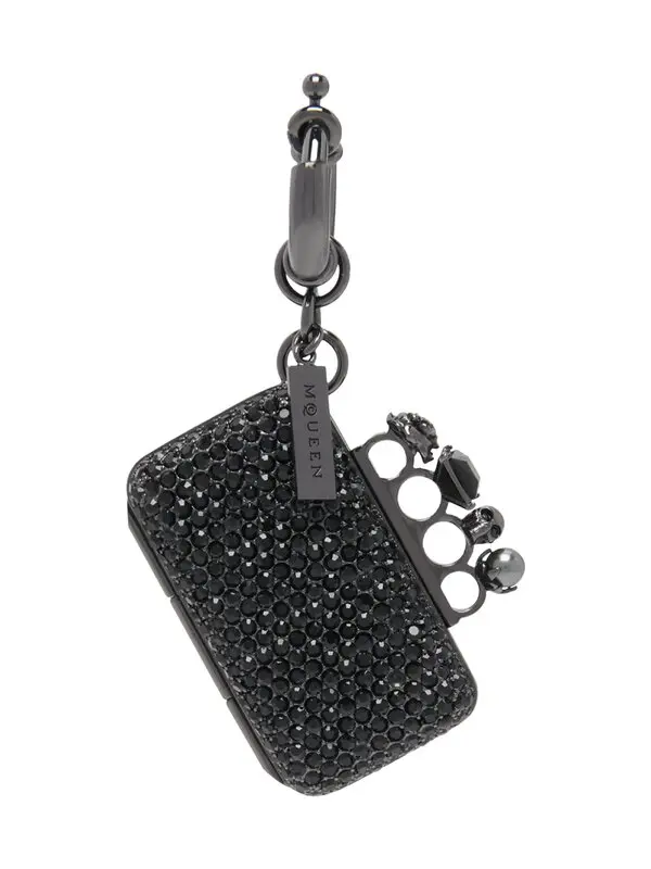 Alexander McQueen Embellished Knuckle Clutch Charm - Black
