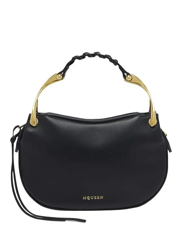 Alexander McQueen Mini Leather Wishbone Top-handle Bag - Black