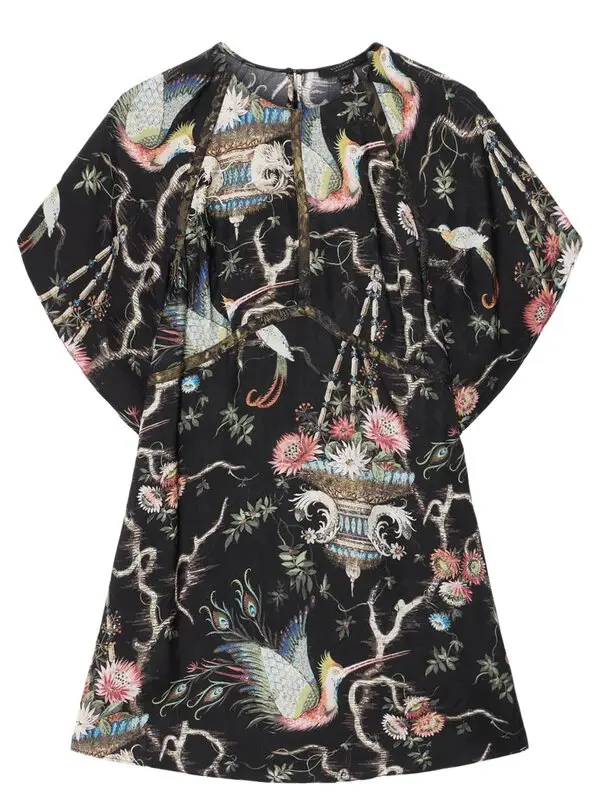 ALLSAINTS Printed Xena Mini T-shirt Dress - Black