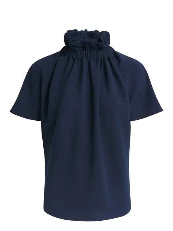 EDELINE LEE Ruff Blouse - Navy