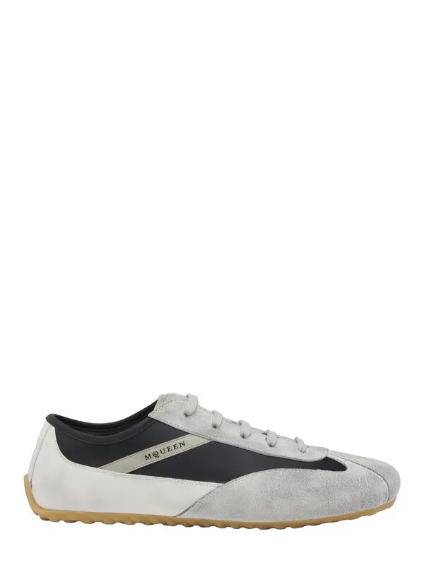 Alexander McQueen Suede Boxe Sneakers - Silver