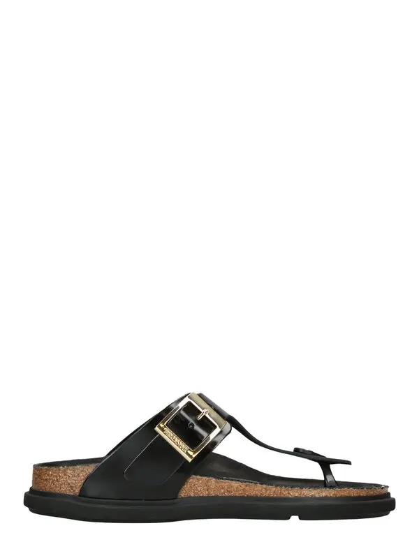 BIRKENSTOCK Patent Leather Gizeh Sandals - Black