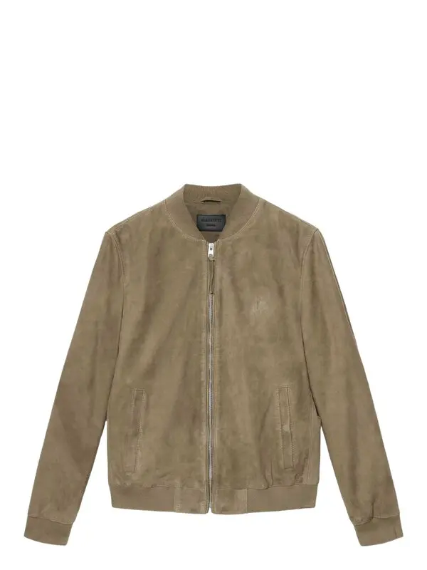 ALLSAINTS Suede Morten Bomber Jacket - Green