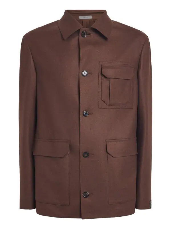 Corneliani Wool-cashmere Overshirt - Brown