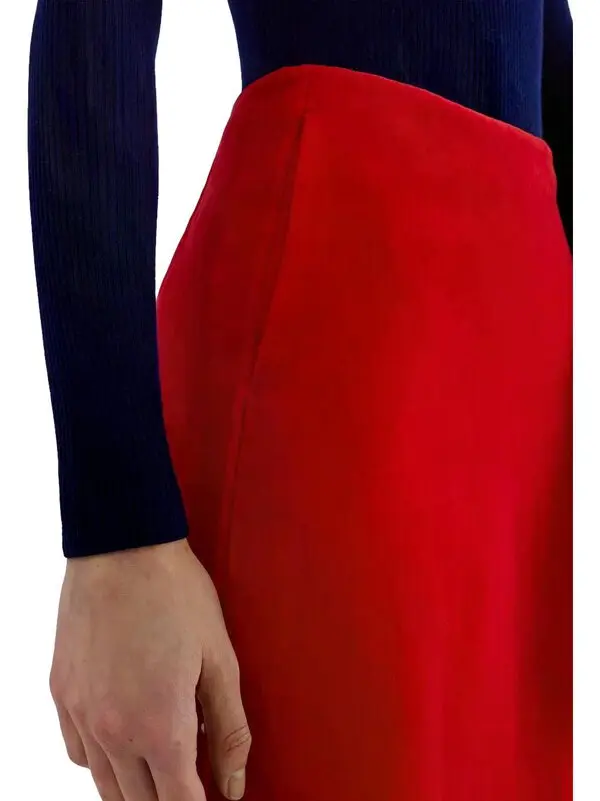 JIL SANDER A-line Velvet Mini Skirt - Red