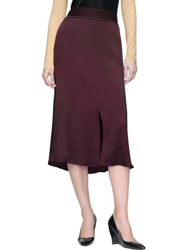 MAISON MARGIELA Satin Midi Skirt - Red