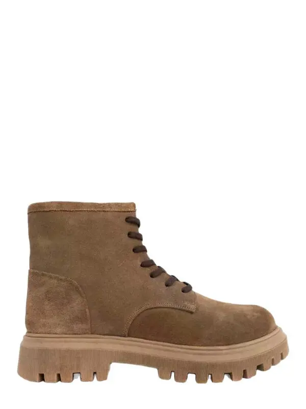 SERGIO MORETTI FIRENZE Lace-up Suede Ankle Boots - Brown