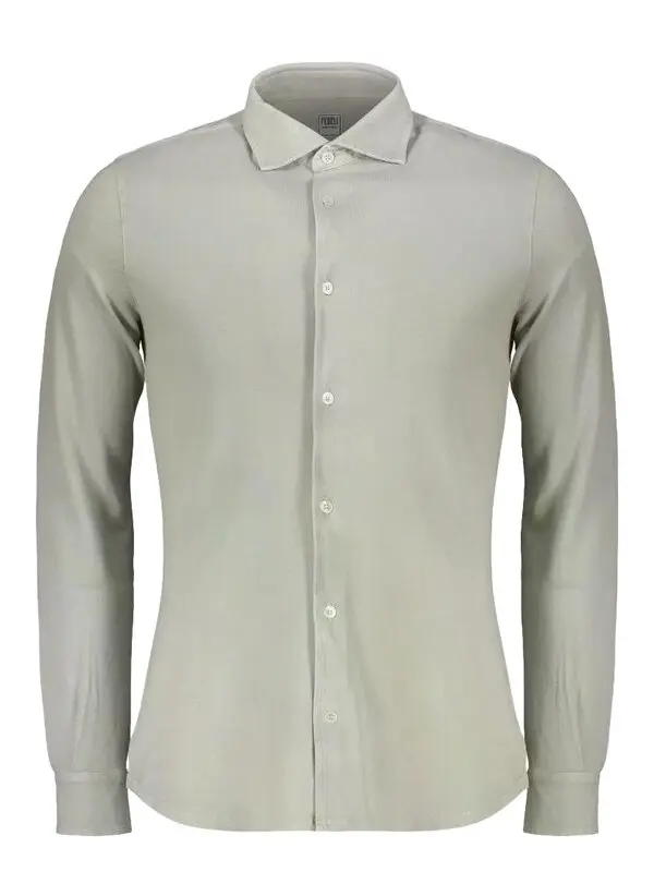 Fedeli Button-up Long-sleeve Shirt - Grey