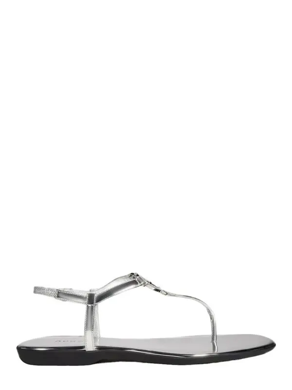 Gucci Thong Sandals With Interlocking G - Silver