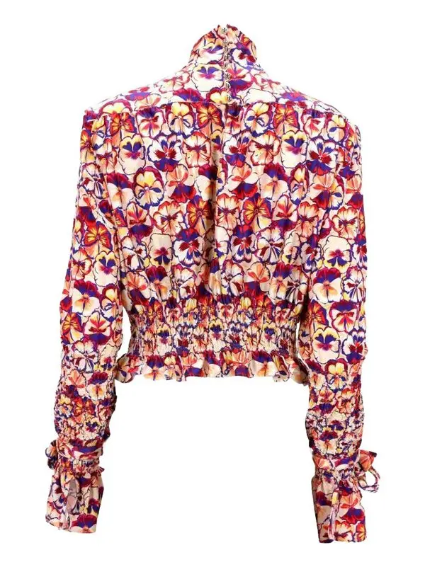 Rabanne Turtleneck Printed Blouse - Red