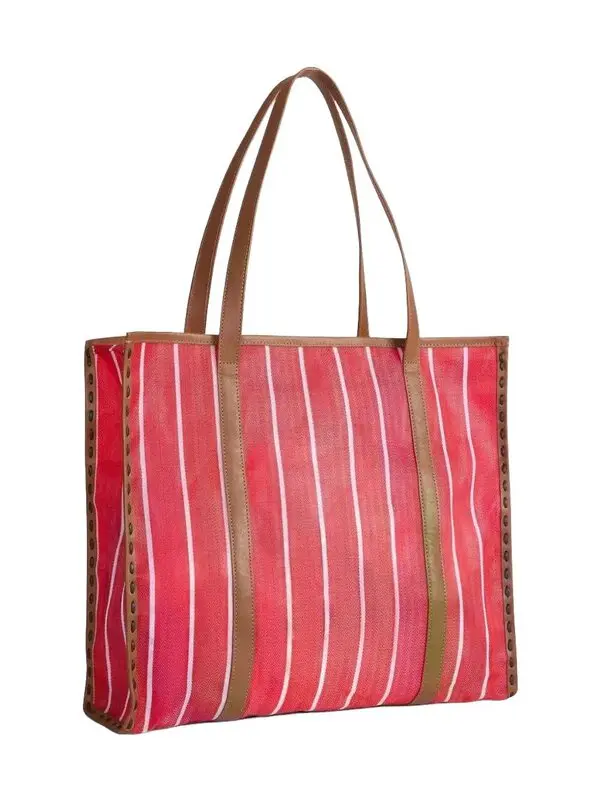 TWP Deia Stripe-pattern Whipstitch-trim Tote Bag - Red