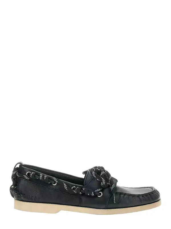 GOLDEN GOOSE Lace-up Leather Loafers - Black